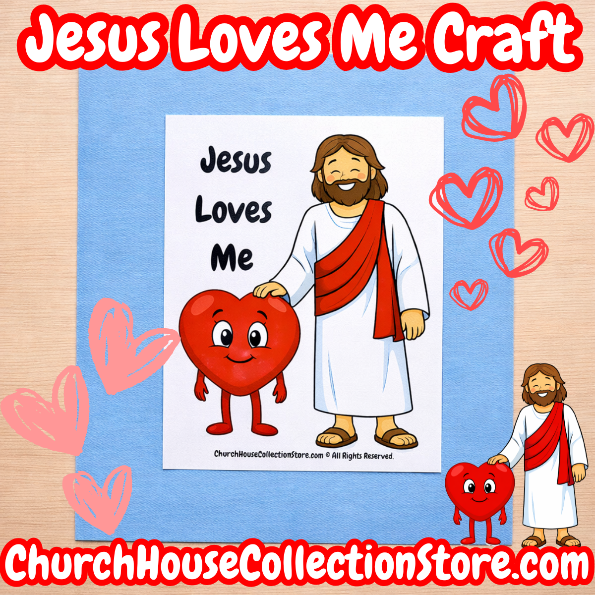 Jesus Loves Me Bible Valentine Bible Craft – Church House Collection Store