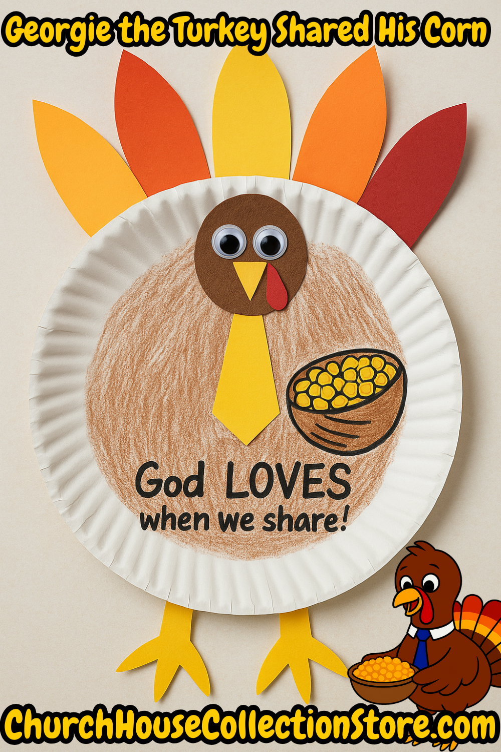Corn Template Printable – Thanksgiving Bible Craft – Church House ...