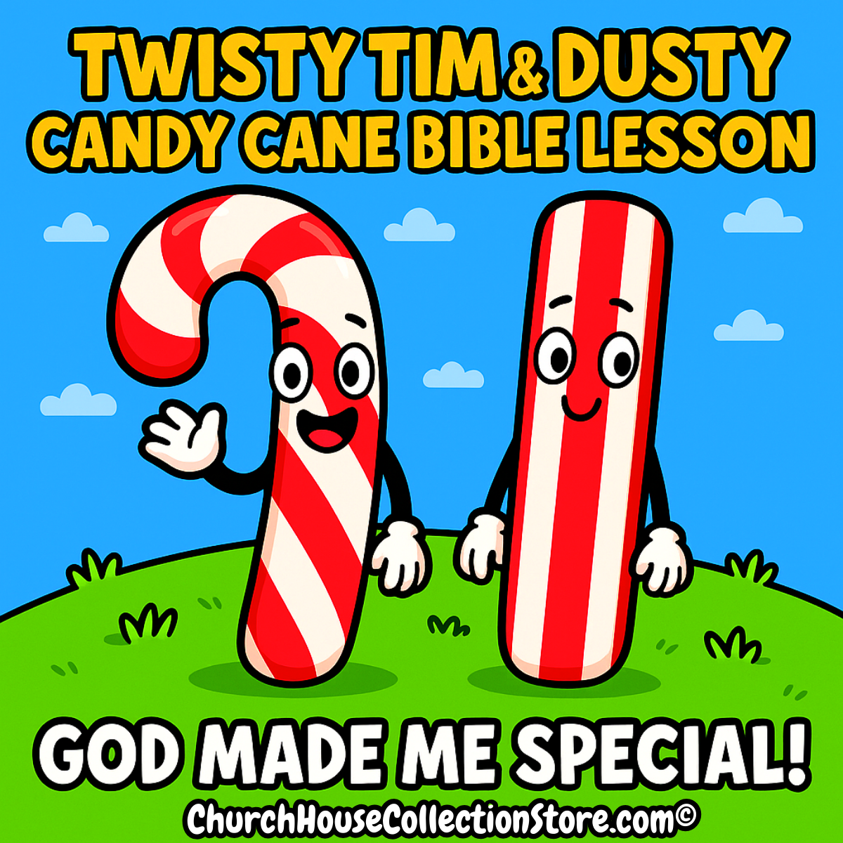 Twisty Tim & Dusty Candy Cane Christmas Preschool Bible Lesson – Church ...