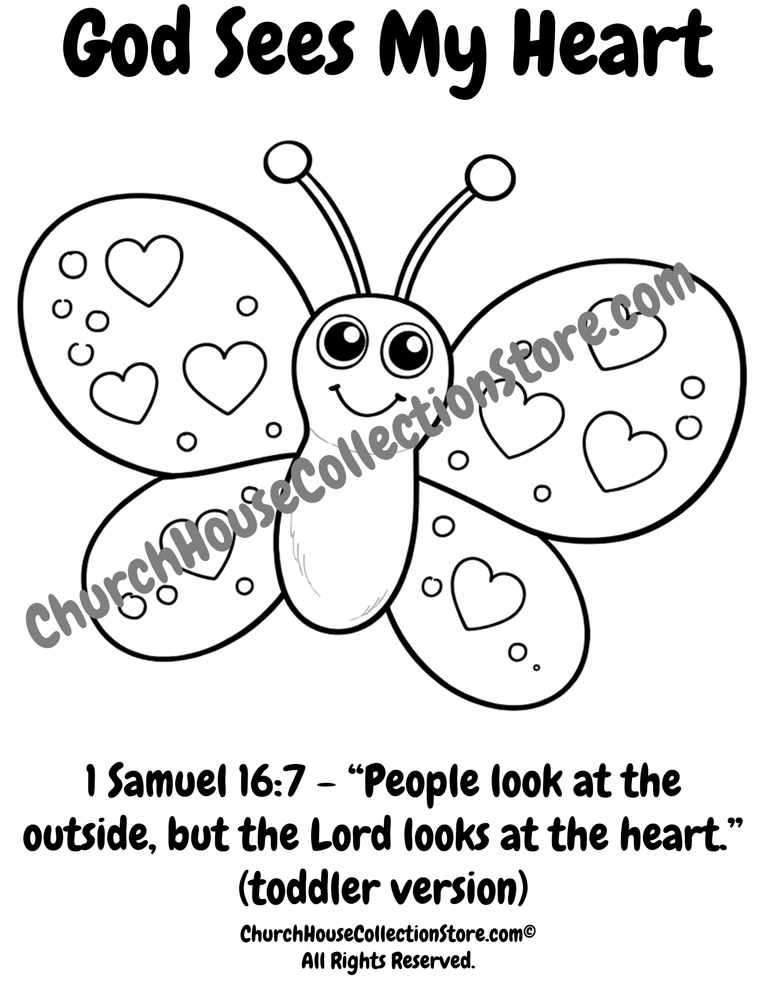 Butterfly Spring Preschool Bible Coloring Page Printable – Church House ...