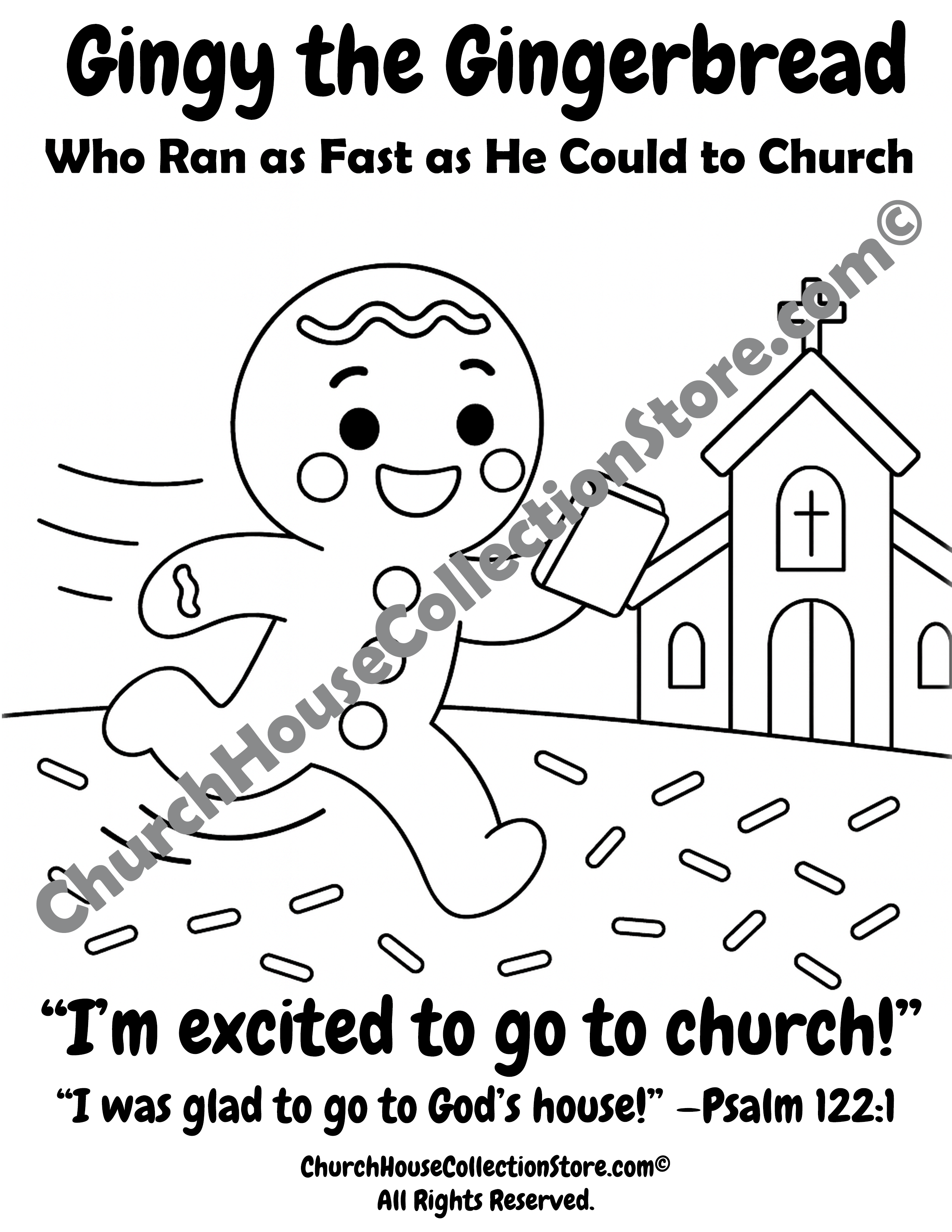 Gingy Gingerbread Christmas Bible Coloring Page – Church House ...