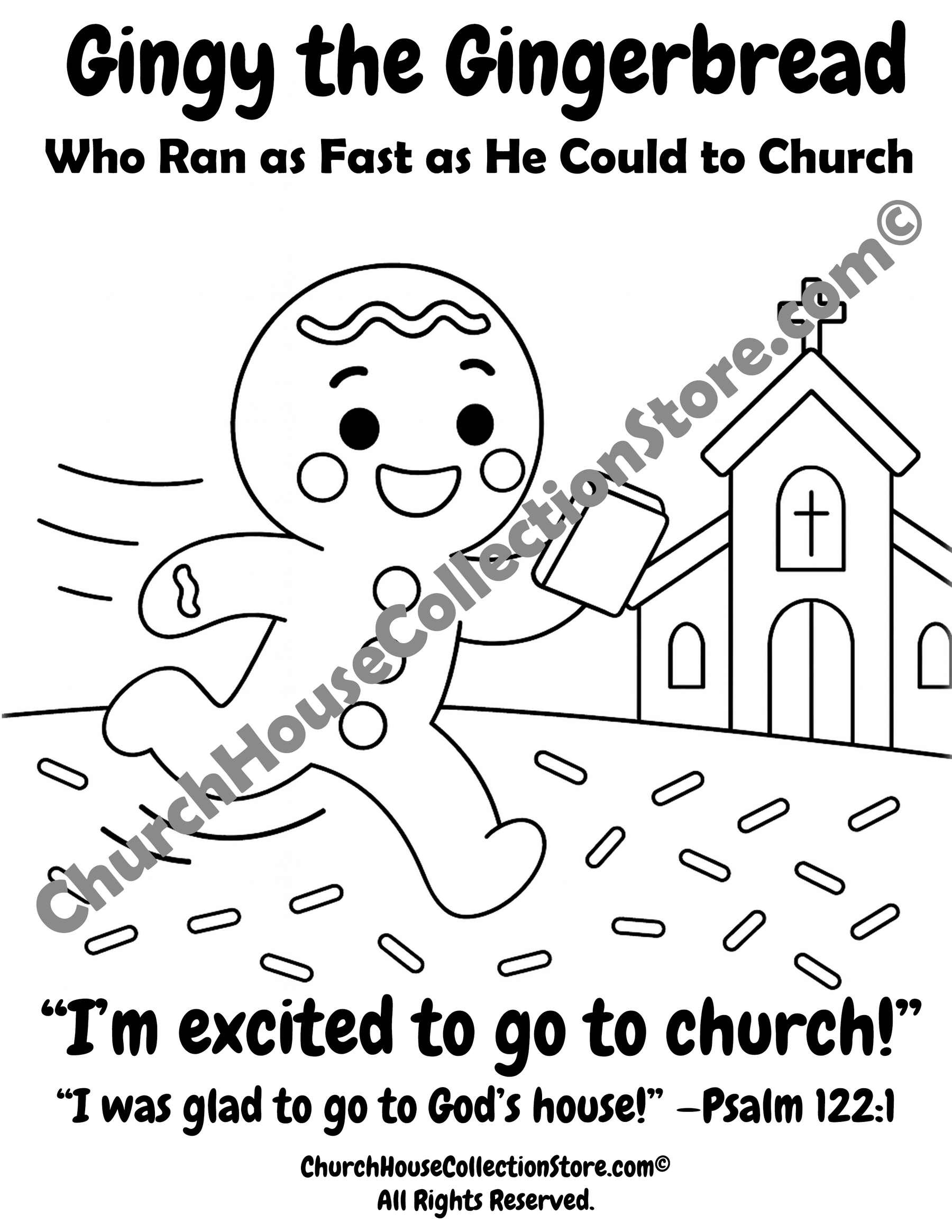 Gingy Gingerbread Christmas Bible Coloring Page – Church House ...