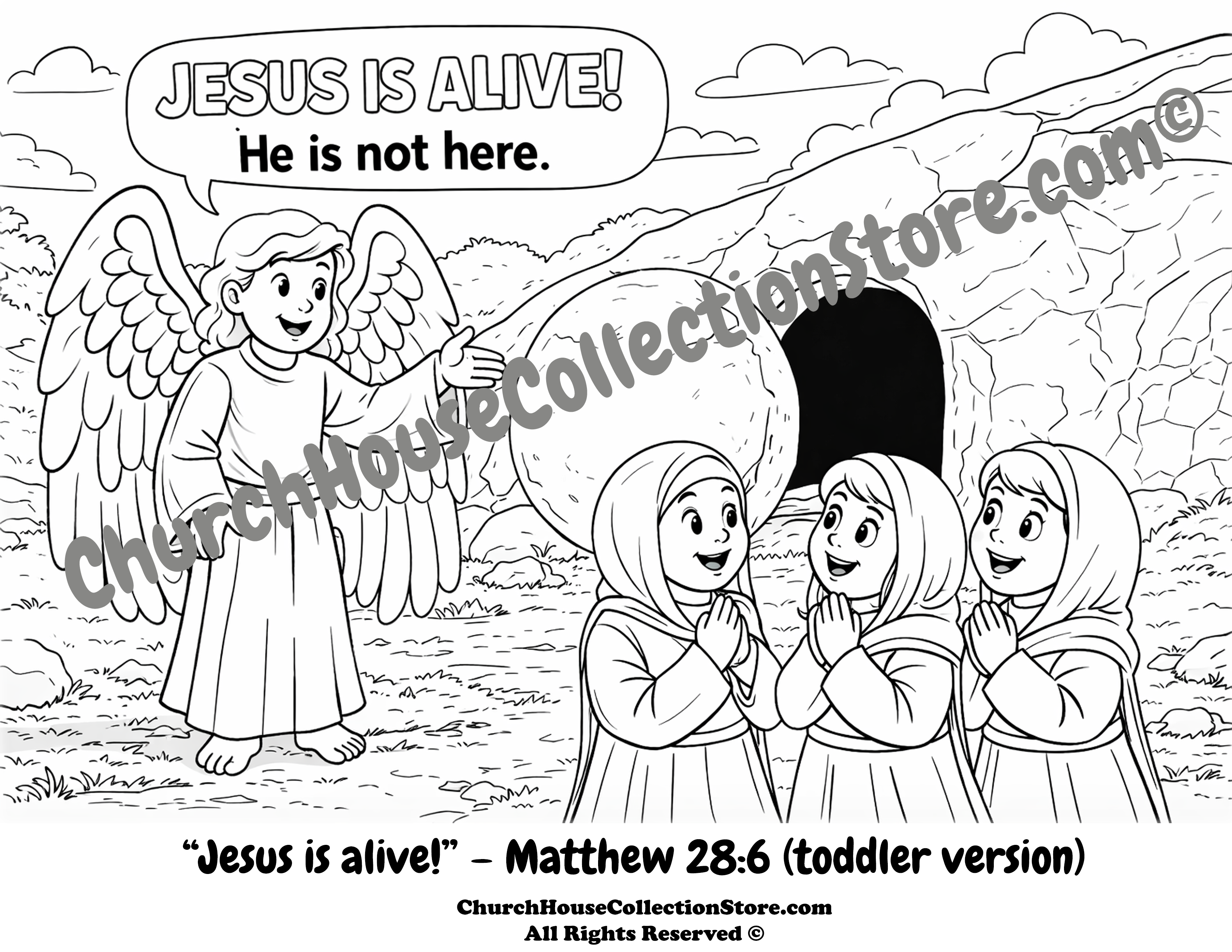 Jesus Is Alive Easter Coloring Page for Preschool & Sunday School ...