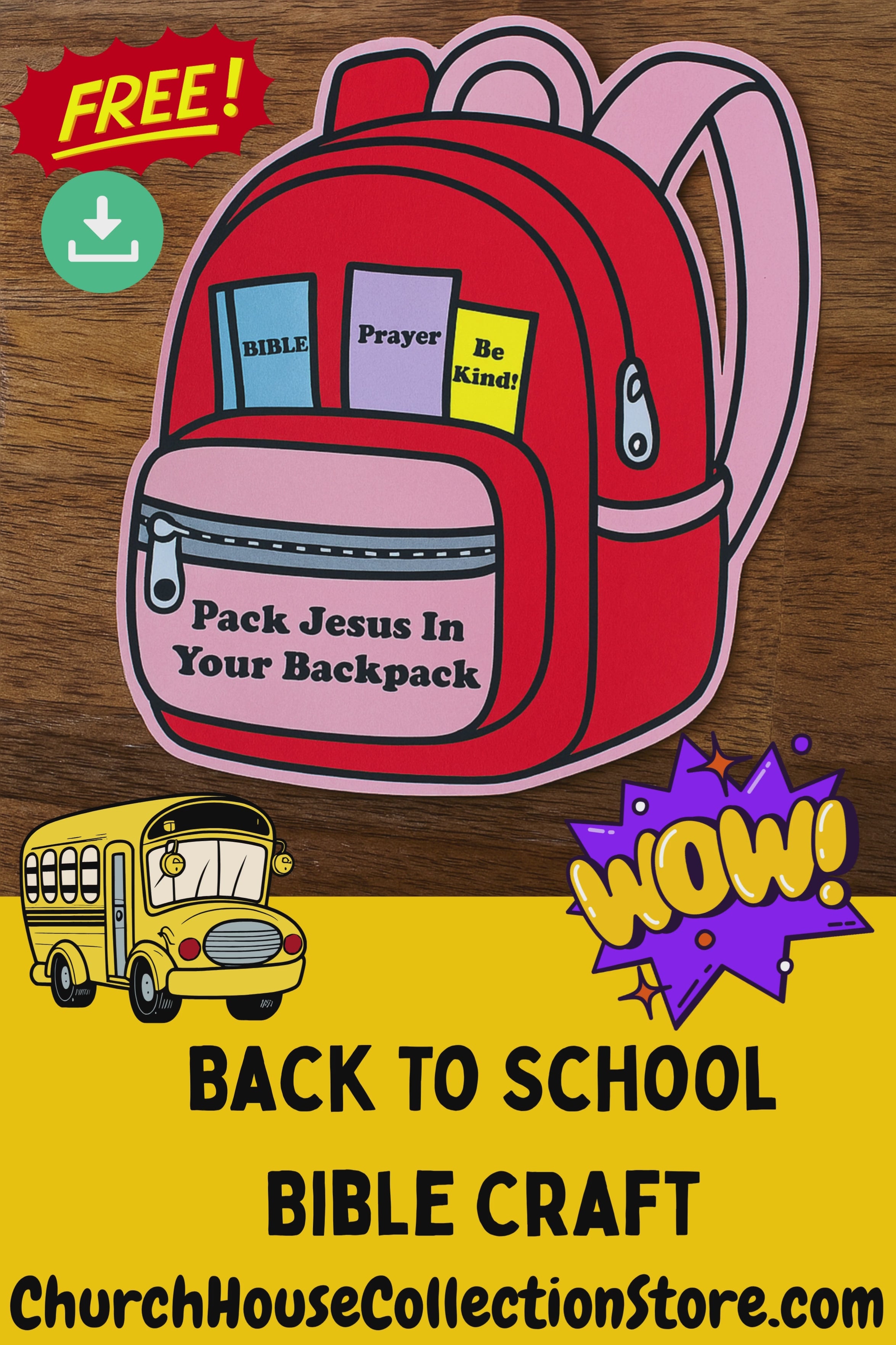 Pack Jesus In Your Backpack "Back To School" Bible Craft For Kids ...